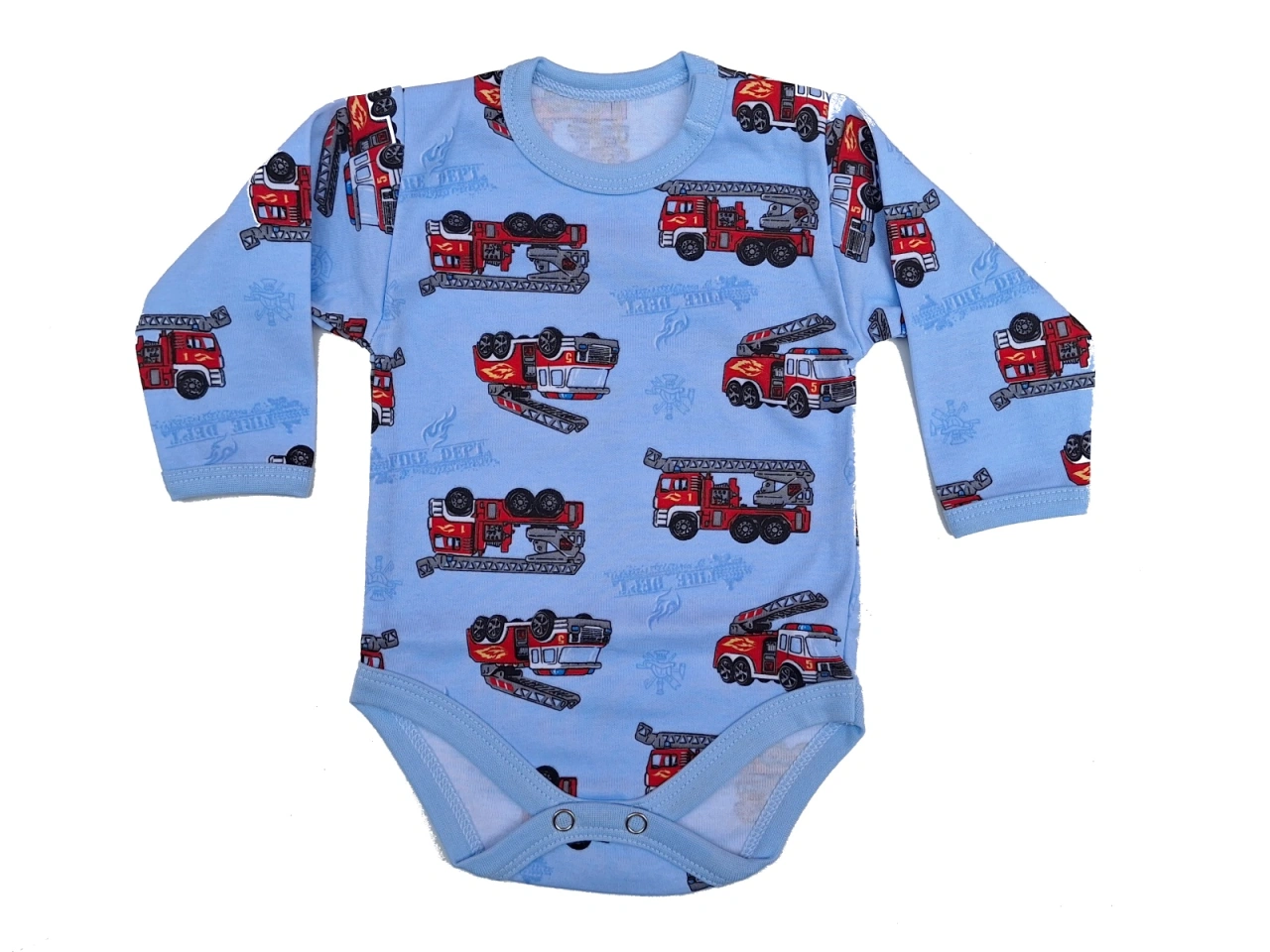 Dětské body s hasičskými auty, dlouhý rukáv - Jan Benda - Požární zboží